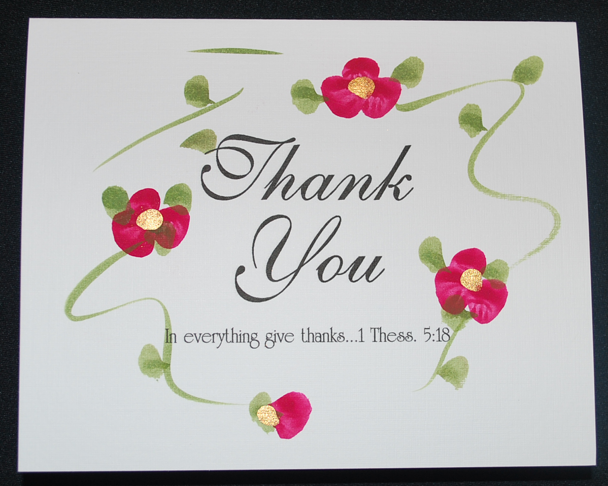 Thank You Floral with Verse – 10 Cards – Cards By Christine